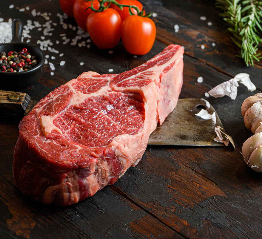 Grass-fed Beef - Rib Eye Steak - Bone-in, approx. 11 oz. each (4-steak ...