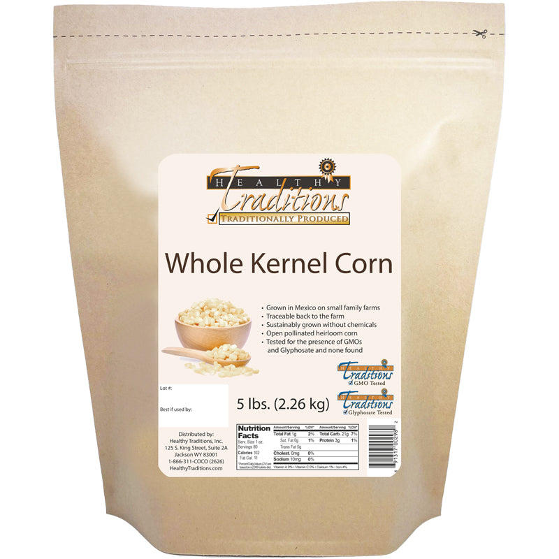 GMO-tested Cónico Cremoso Whole Kernel Corn – 5 lb. Bag – Healthy ...