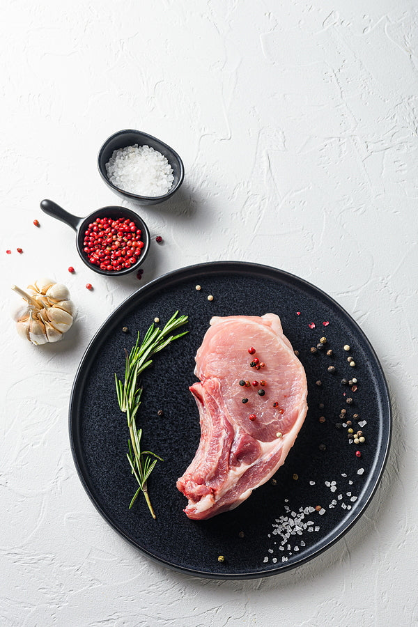 Pastured Pork Bone-In Rib Chops, average 1 lbs package (Minimum of 4 p ...